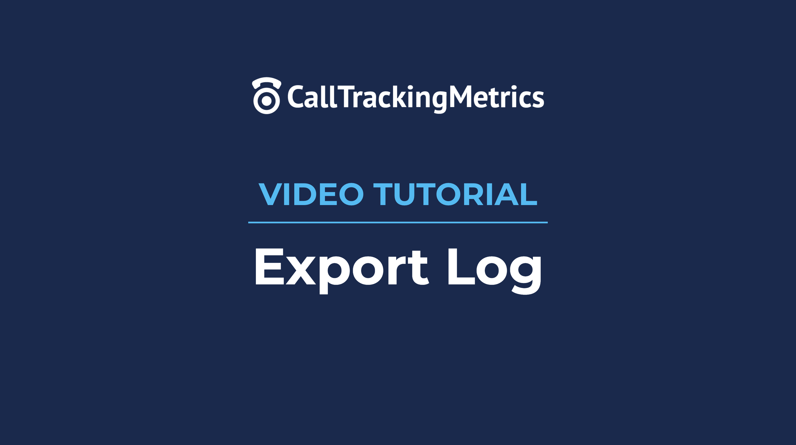 Export Log Overview | CTM Training Center