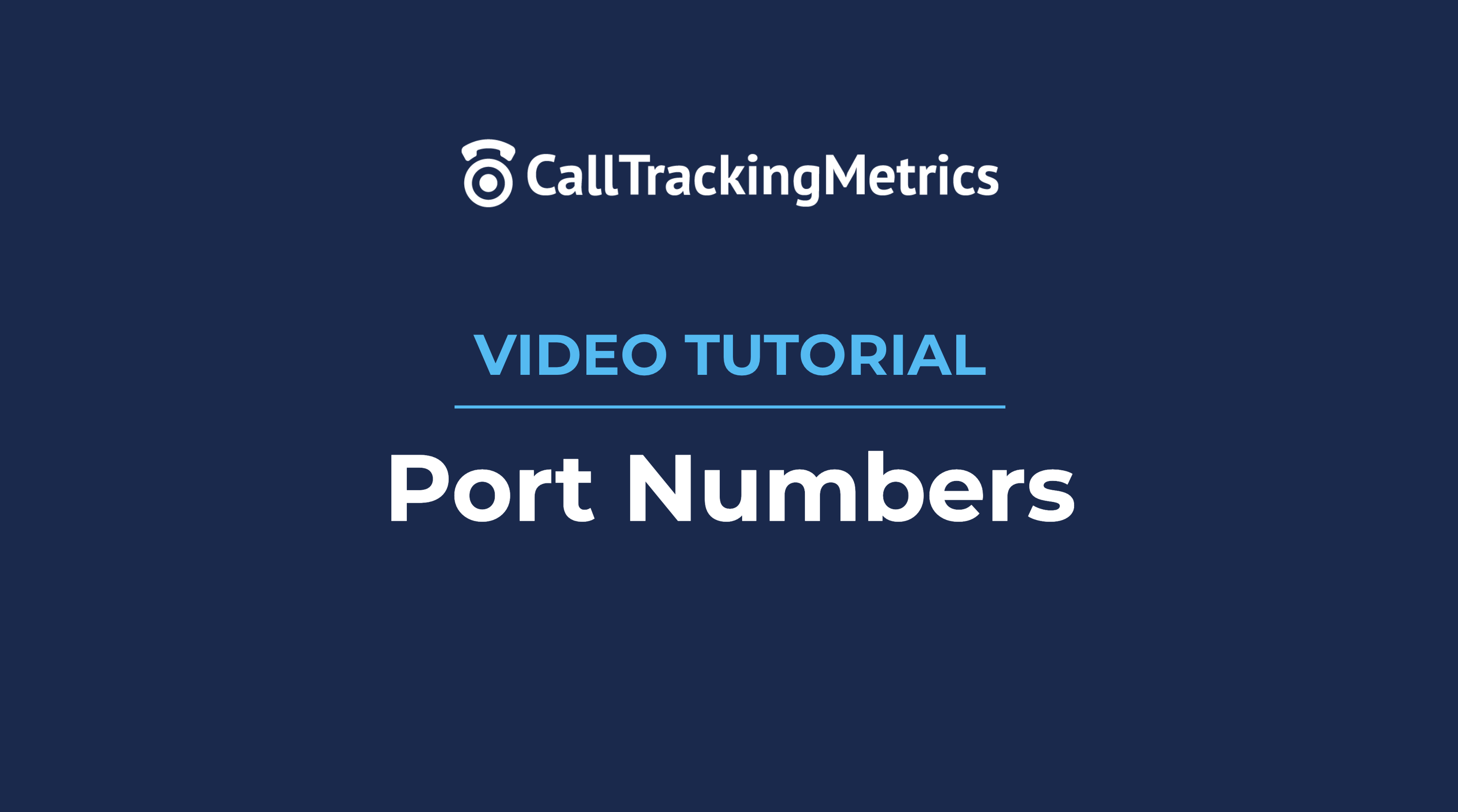 Port Numbers | CTM Training Center